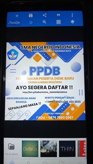 Poster PPDB Modal HP android Pixellab #KeluargaSnack #BelalangTempur