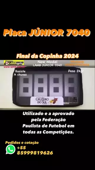 Final da Copinha 2024 com Placas LAMB LAMBoglia modelo JÚNIOR 7040 ...
