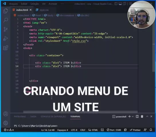 Criando Menu de um Site