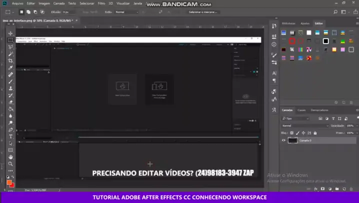 WORKSPACE DO ADOBE AFTER EFFECTS CC
