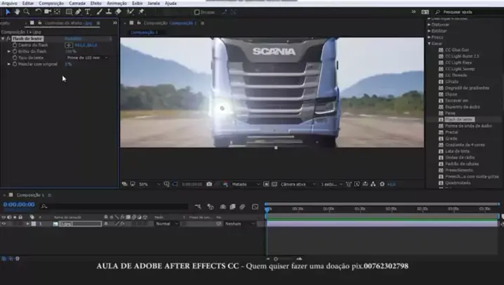 EFEITO FLASH DE LENTE ADOBE AFTER EFFECTS CC 02