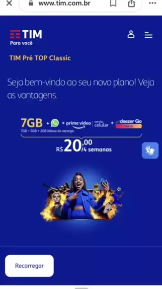 Oferta de promoção do Tim: 7 gigas de internet por 20 reais